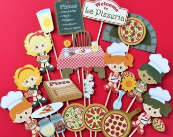 Pizza party decorations. Printable table sign: All you need is