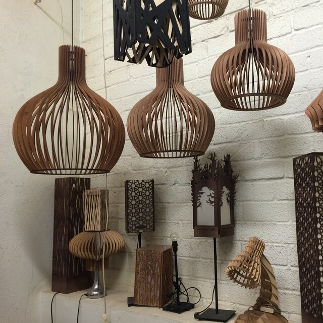 Assembled wooden hanging lamps ecological by SweetDreamIdeas