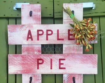 Country Farm Style Homemade Apple Pies Sign Prim Labels