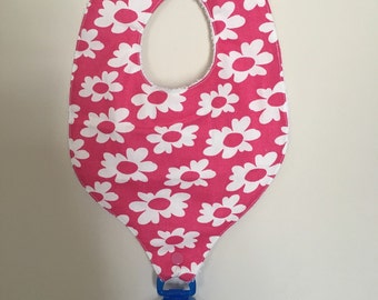 Items similar to Baby Bib Set, Baby Girl Bib, Pacifier Holder, Binky ...