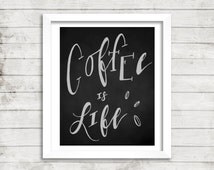 Unique chalkboard coffee related items | Etsy