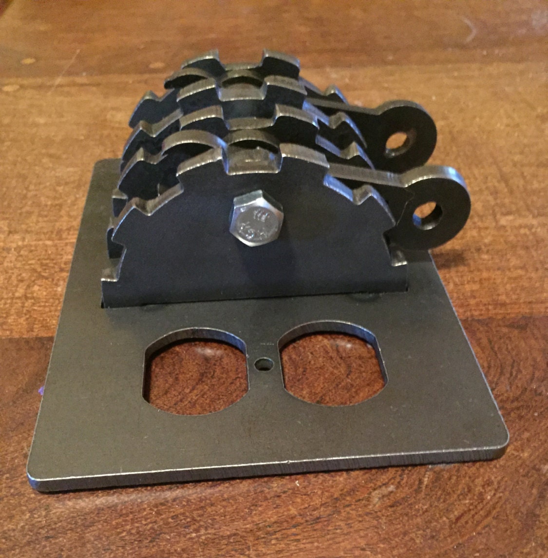 Gear Light Switch Cover with Lever and Outlet. Steampunk