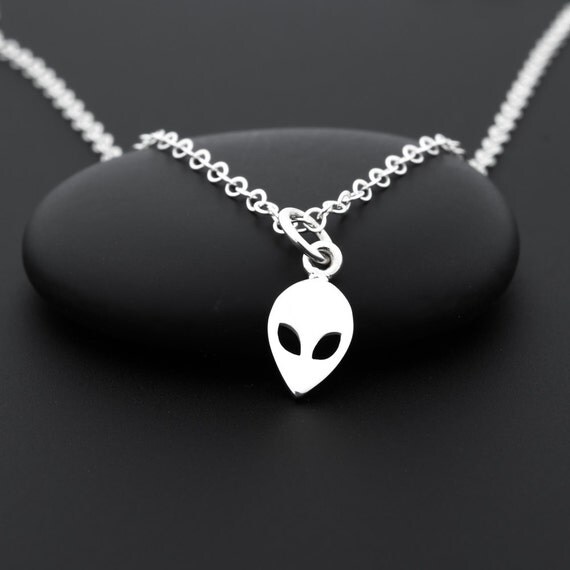 Alien Necklace Alien Jewelry Sterling Silver Outer by BijouBright