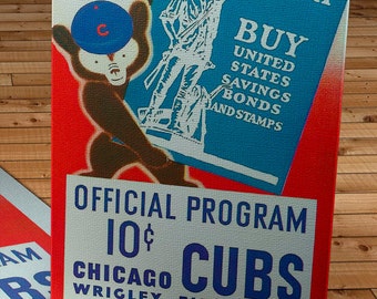 1937 Vintage Chicago Cubs Baseball Program by MoonlightWraps