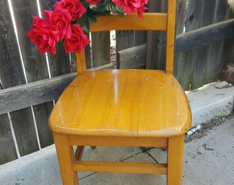 Wood school chair | Etsy