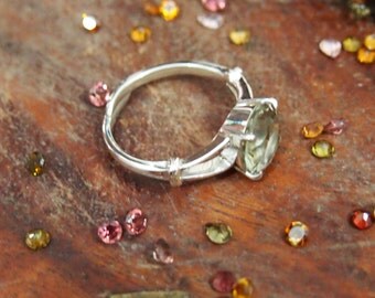 Prasiolite ring | Etsy