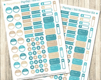 Christmas monthly stickers kit printable PDF for by FaryePlans