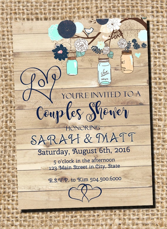 Couples Shower Invitation Bridal Shower by MagnoliaSkyDesign