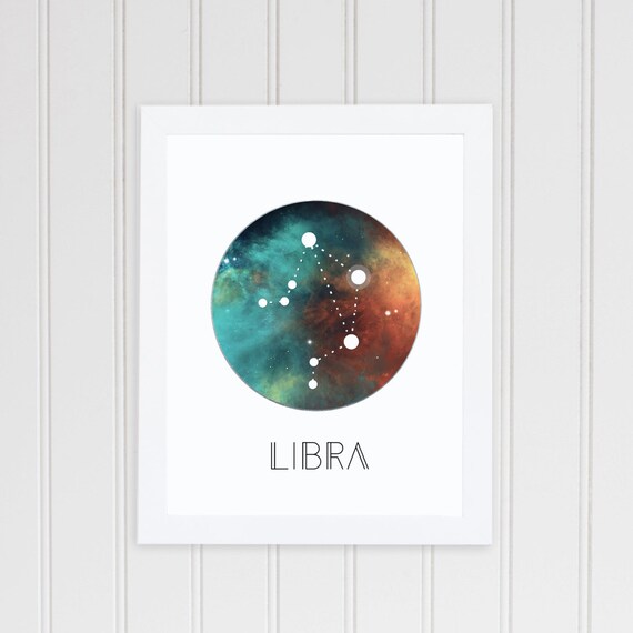 horoscope LIBRA wall art zodiac libra print by LaViePrints on Etsy