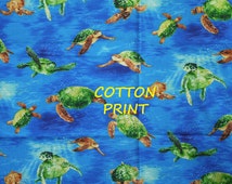 Unique sea turtles fabric related items | Etsy