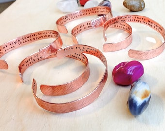 Personalized Bracelet Cuff Stamped Metal Bracelet Custom