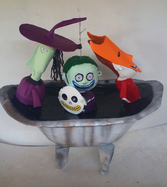 Spooky Lock Shock and Barrel in Tub From Nightmare Before