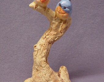 Handmade Ceramic Birds on a Branch Bird sculpture Bird