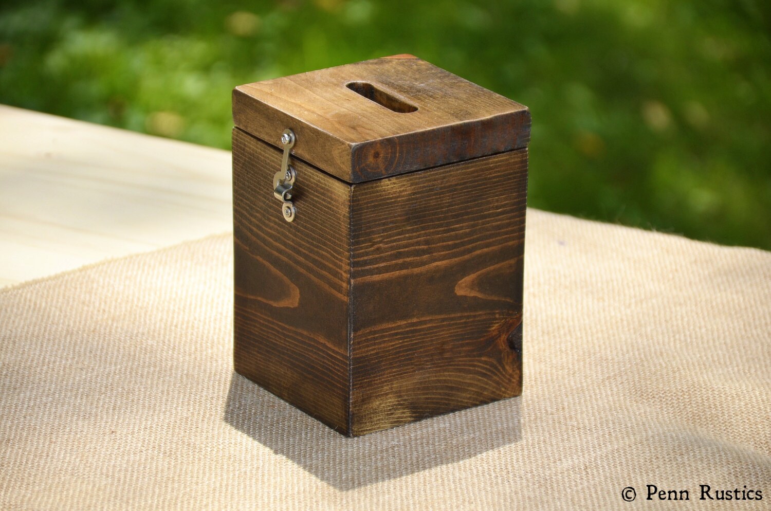 Everyday Rustic Wood Tip Jar Container