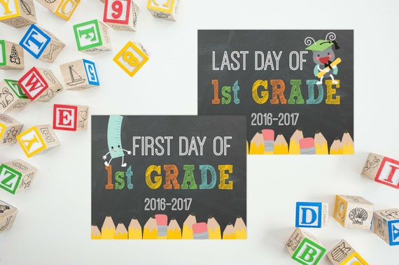 Back To School Printable 1st Grade Sign First Day of