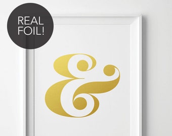 Gold foil ampersand | Etsy