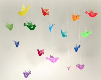 Flying bird mobile | Etsy