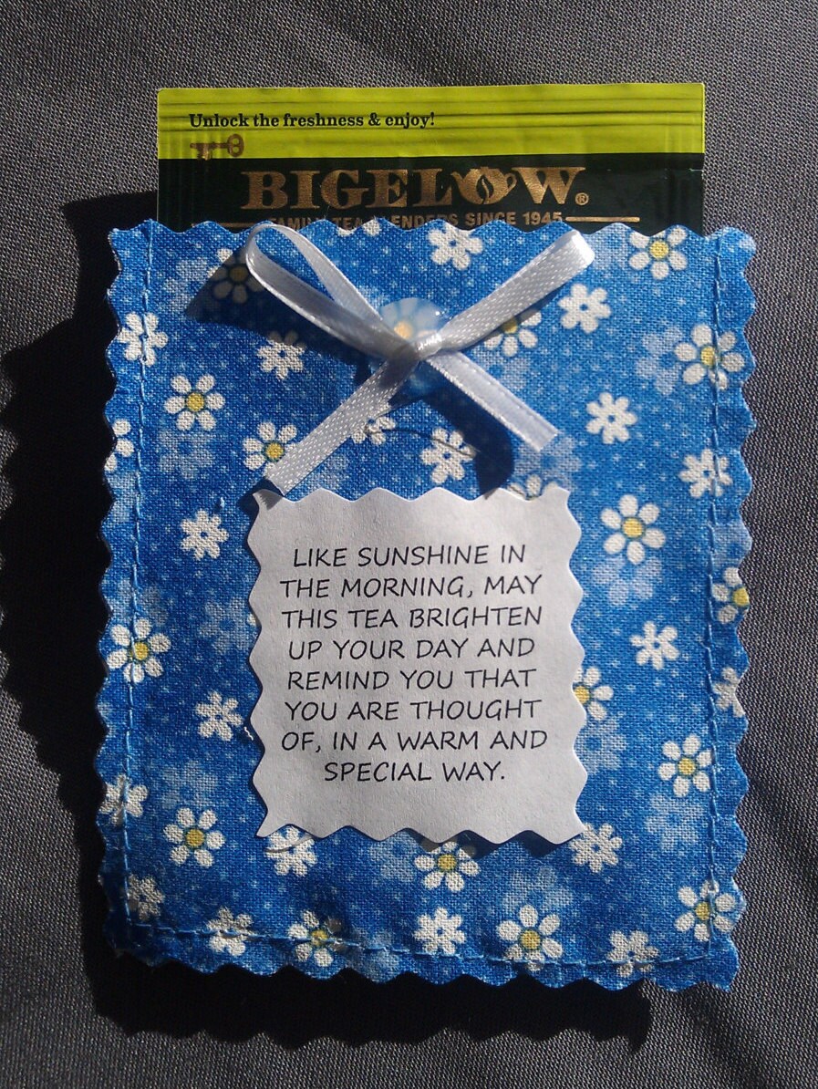 Floral Friendship Tea Pouch Poem And Tea Bag