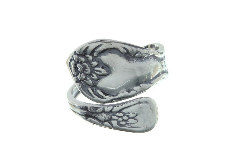 Sterling Silver Spoon Ring Vintage Spoon Ring Wrapped Spoon