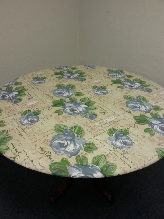 Fitted table cover Vinyl Fitted tablecloth by CustomNightLightsLED