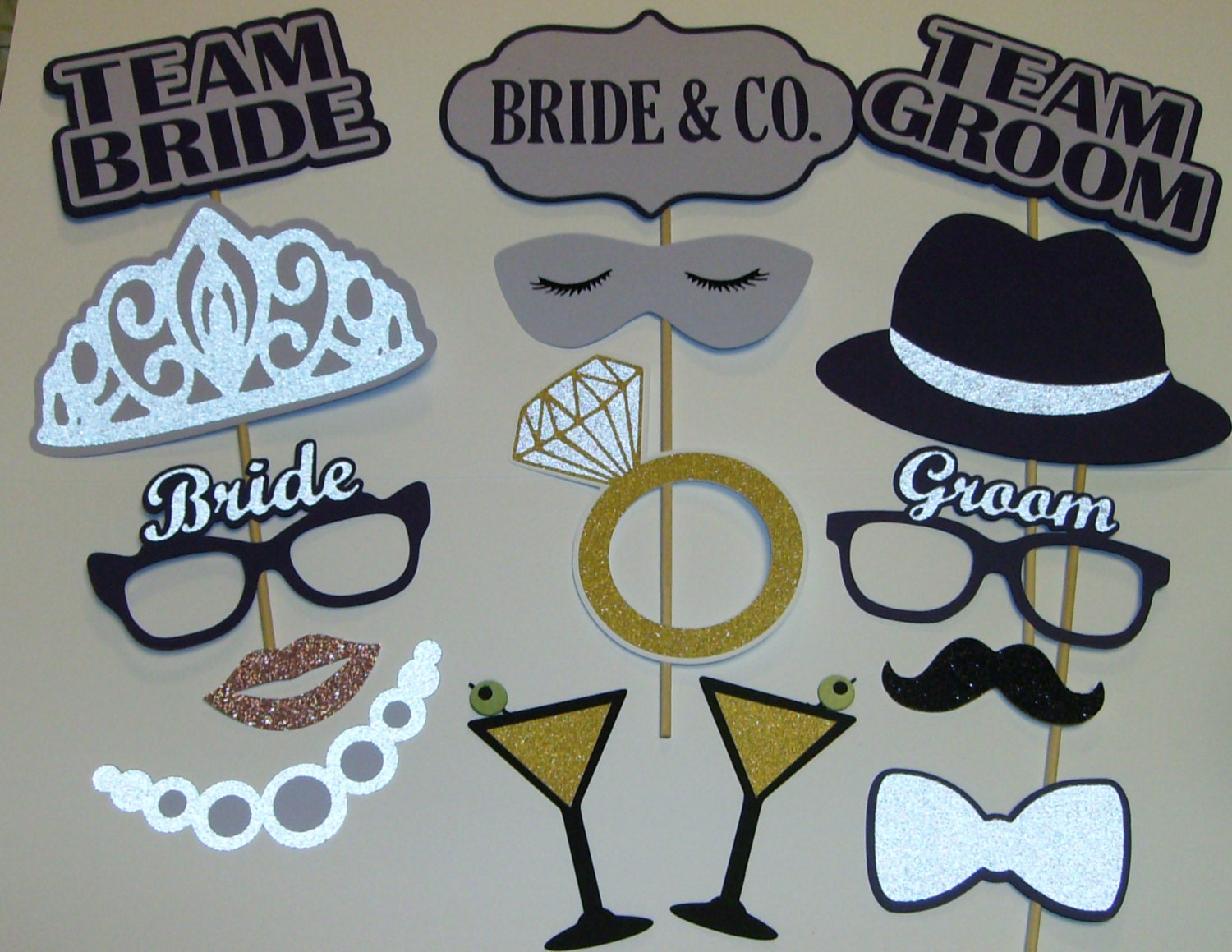 Wedding Photo Prop / Team Bride / Team Groom / Cocktails and