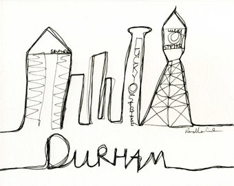 Durham skyline | Etsy