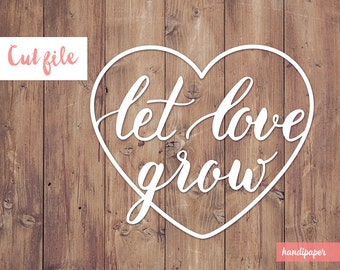 Love grows stencil | Etsy