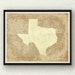 State of Texas Print Weathered Rustic Brown Blue Gray Wall Art