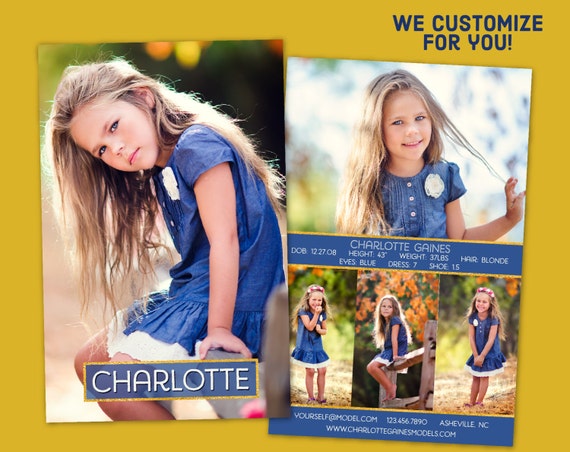 Custom Model Comp Card Customizable Children's Sed Card