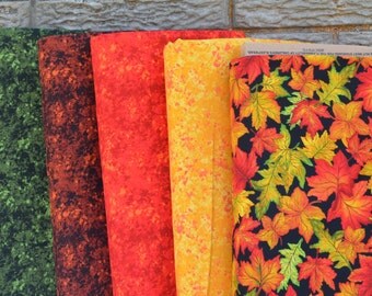 Unique autumn leaves fabric related items | Etsy