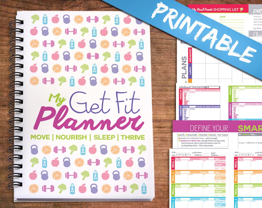 Printable Fitness Planner Nutrition & Workout by PowerSnowDesigns