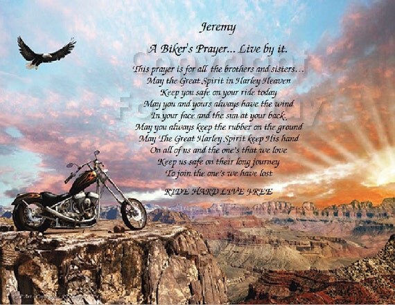 Personalized Biker's Prayer Print