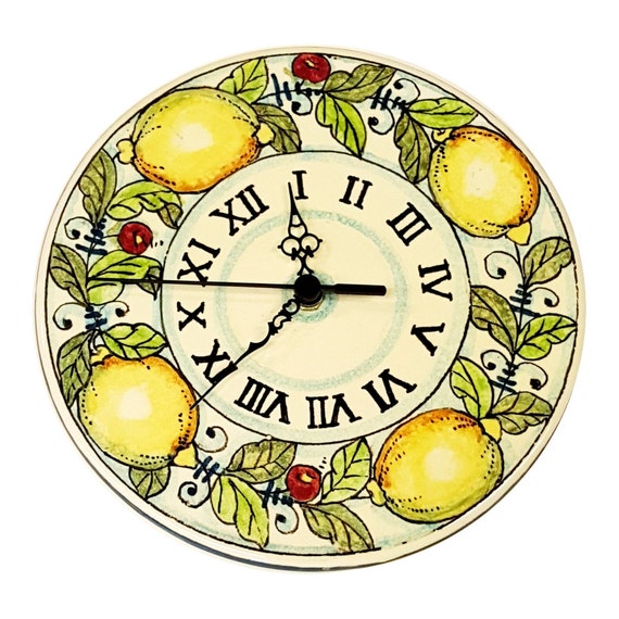 Italian Ceramic Wall Clock Decorated by CeramicheArteParrini