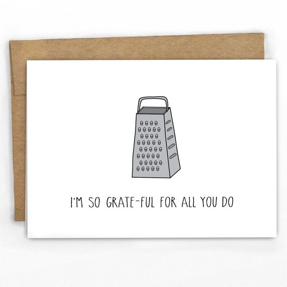 Items similar to I'm So Grateful | Funny Pun Thank You Card | PRINTED ...