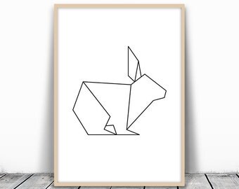 Geometric rabbit | Etsy
