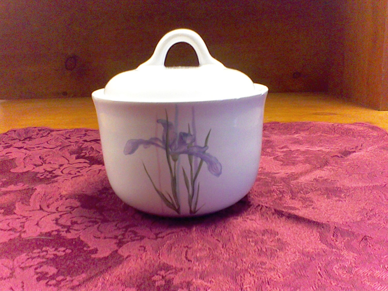 Vintage Corelle Porcelain Sugar Bowl in Shadow Iris Pattern – Haute Juice