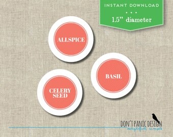 Round spice labels | Etsy
