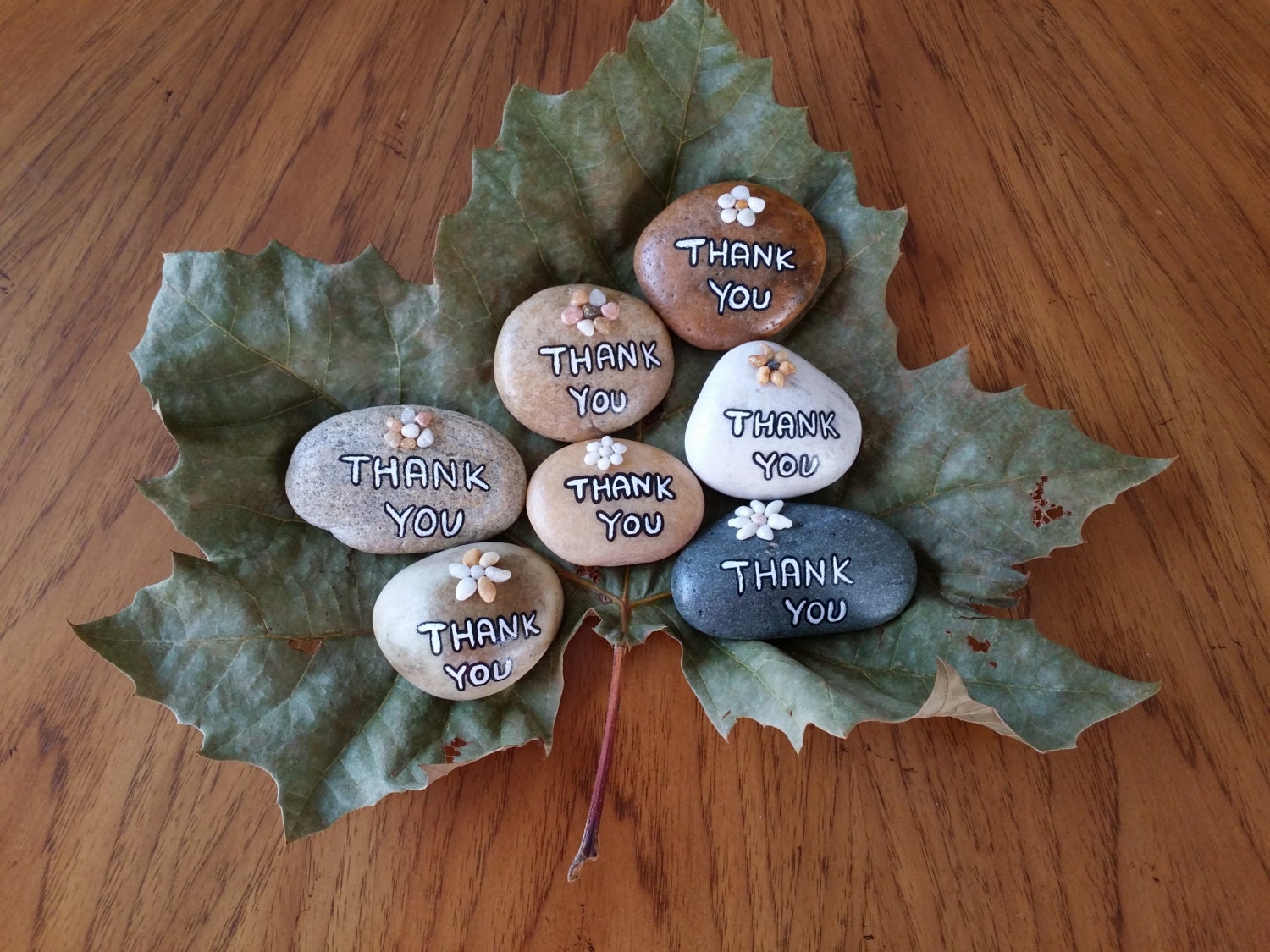 Stone art painted rocks thank you stone by madebynatureandme