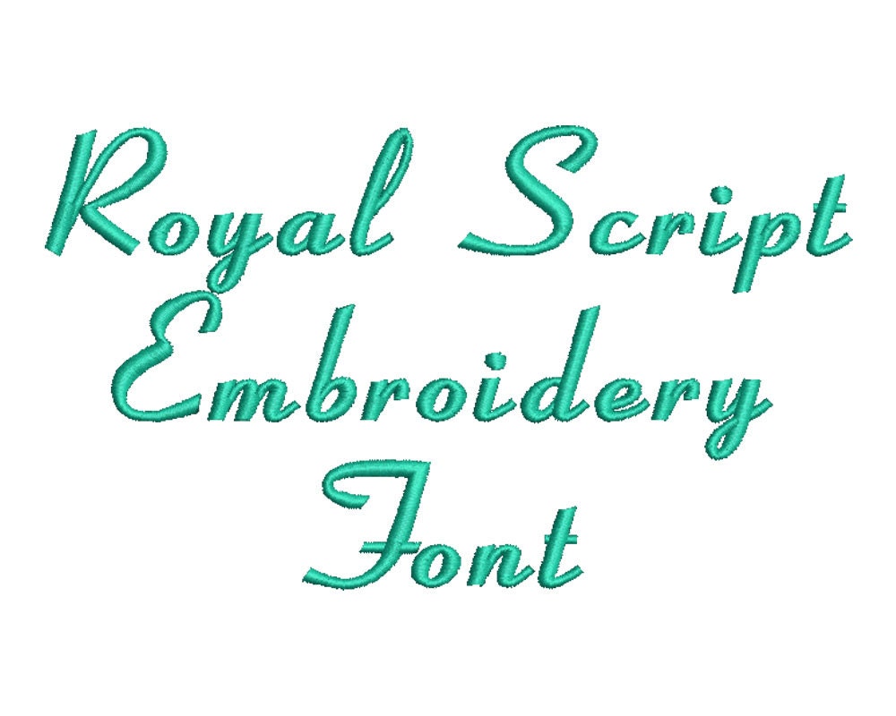 4 Size Royal Script Font Embroidery Designs BX fonts Machine