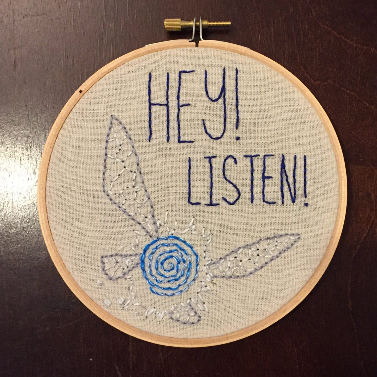 Hey Listen Navi from Legend of Zelda Embroidery Hoop Wall