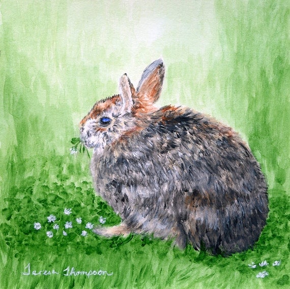 Bunny Original Acrylic Painting Amongst the