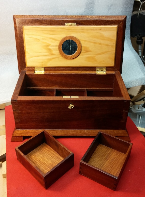 Custom hand CARVED mahogany JEWELRY BOX custom jewelry boxes