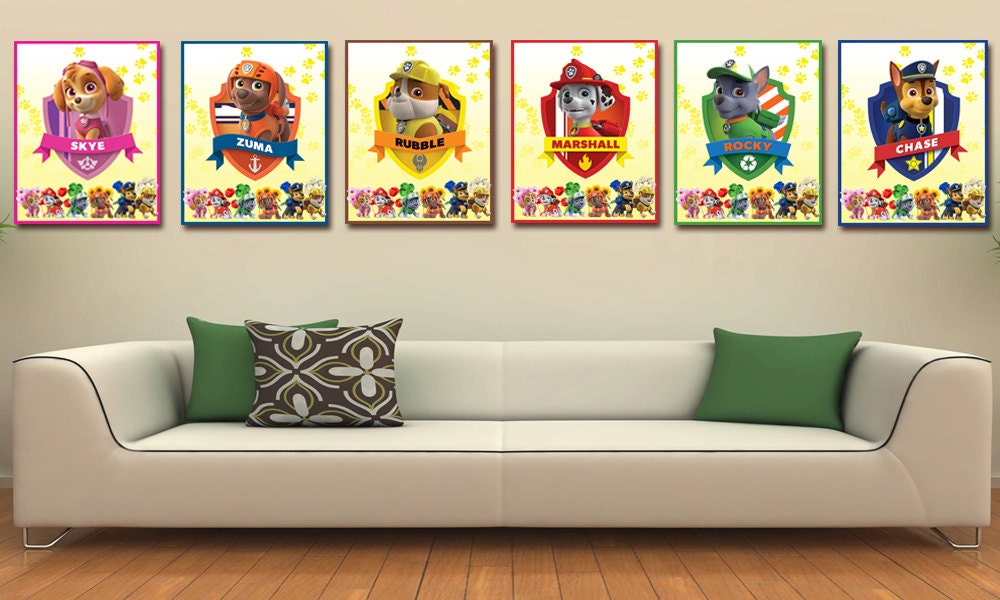 Paw Patrol Wall Art-Paw Patrol Posters-Paw by RainbowPrintables