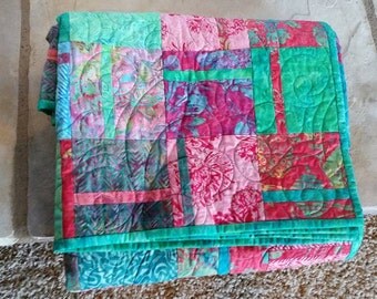 Batik quilt | Etsy