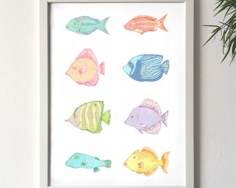 Fish artwork | Etsy
