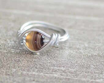 Tiger eye ring | Etsy