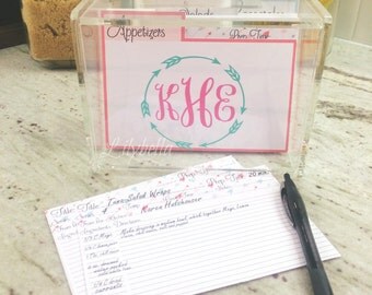 Acrylic recipe box | Etsy