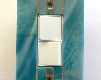 Handmade Glass Switch Plate Covers and Sun by JudyEvansCollection