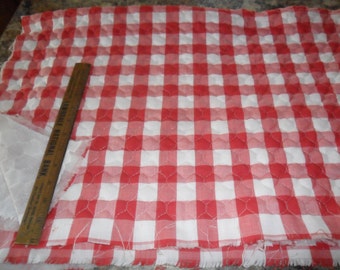 Red checkered fabric | Etsy