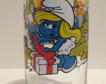 Smurf drinking glass | Etsy